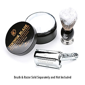 VIKINGS BLADE Luxury Shaving Cream, Black Ocean Scent, Silky Buttery Smooth, Surfactant Base. Refreshing, Clean, Close, FOAMING Shave Cream