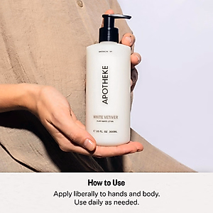 APOTHEKE Scented Hand & Body Lotion for Women & Men, White Vetiver (10 fl oz)