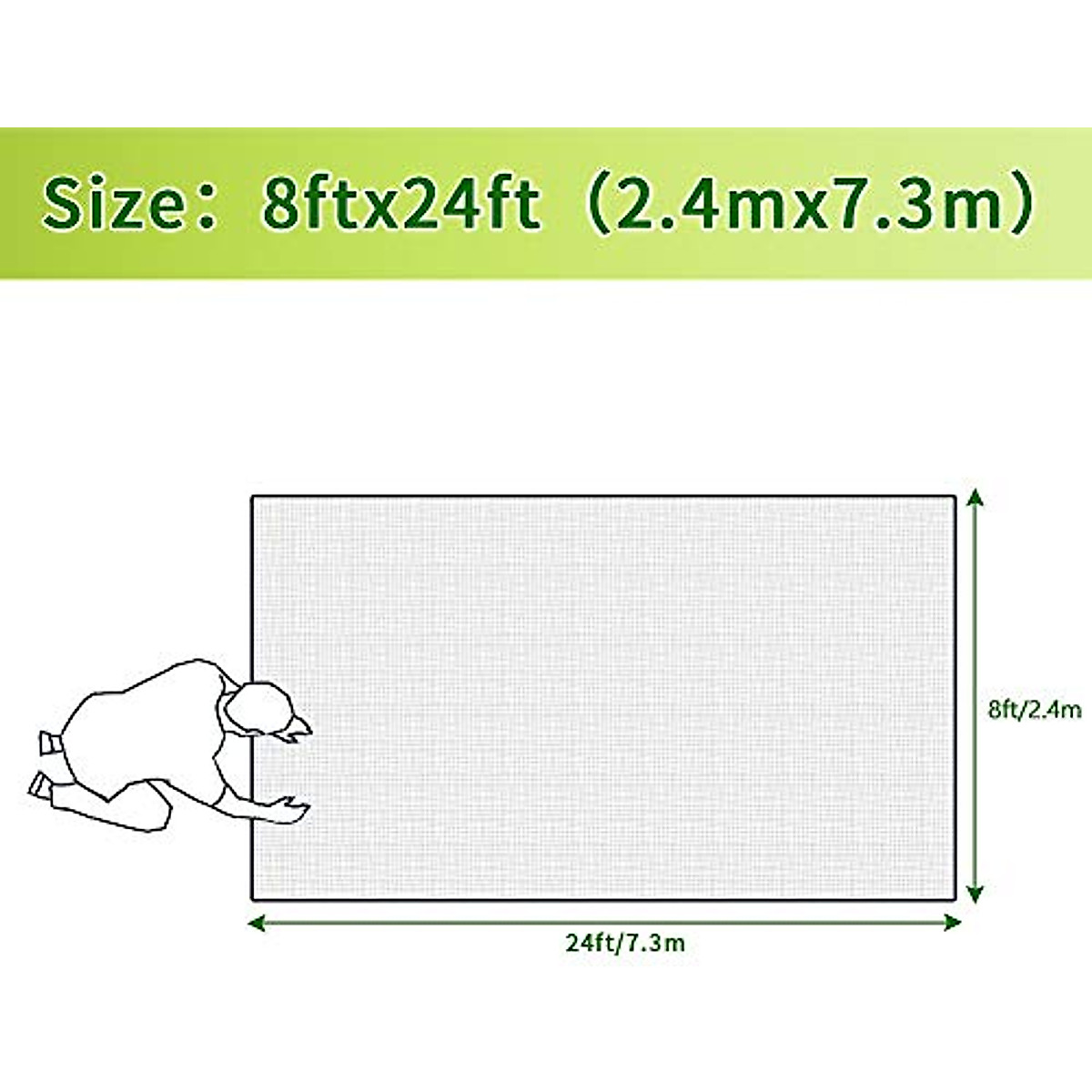 punada Plant Covers Freeze Protection, 8Ft x 24Ft Plant Cover for Winter Frost Cloth Plant Freeze Protection Frost Cover Blanket Row Cover for Vegetables Raised Beds Cold Weather(Frame not Include)