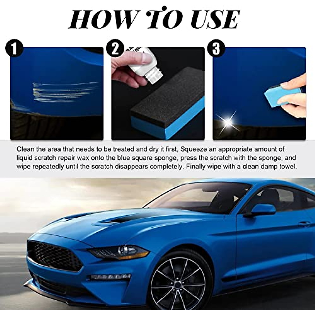 Automotive Scratch Repair Waxes, Car Paint Scratch Repair Agent, Care Grinding Polishing Restorer Liquid with Sponge Polish Paint Restorer, Easily Repair Paint Scratches Minor Scrapes Quickly Remover
