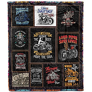 Launchigo Personalized Motorcycle Blanket, Biker Blankets, Rider Blanket. Premium Quality Outdoor Blanket. Fleece Throw Biker Blanket for Birthday & Christmas. (Biker Blanket 01, 60" X 80")