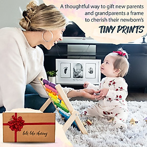Felt Like Sharing Baby Hand and Footprint Kit, White Frame, Baby Footprint Kit