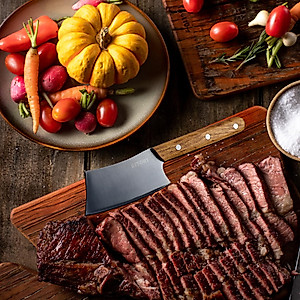 Kitory Mini Cleaver Knife, 4'' Little Multi-functional Steak Knife Chinese Kitchen Chef Knife Small Blade with Long Handle Vagetable & Fruit Chopping Knife HS14M, 2024 Gifts