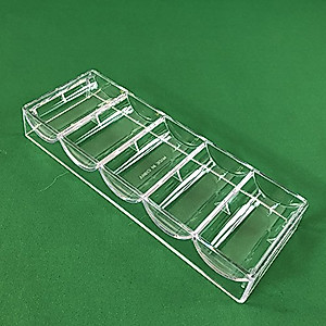 Yuanhe 1000 Chip Clear Acrylic Poker Chip Carrier-Includes 10 Chip Racks