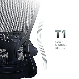 KARXAS Ergonomic Office Chair Breathable Mesh Desk Chair, Lumbar Support Computer Chair with Wheels and Flip-up Arms, Swivel Task Chair, Adjustable Height Home Gaming Chair (Black)