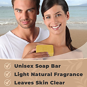 One With Nature Dead Sea Mineral Salt Lemon Sage 7oz Soap 3Pk, Argan Oil & Shea Butter - Dead Sea Salt Contains Magnesium, Sulfur & 21 Essential Minerals - All Skin Types, Acne, Psoriasis, Eczema