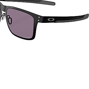 Oakley Men's OO4123 Holbrook Metal Square Sunglasses, Matte Black/Prizm Grey, 55 mm