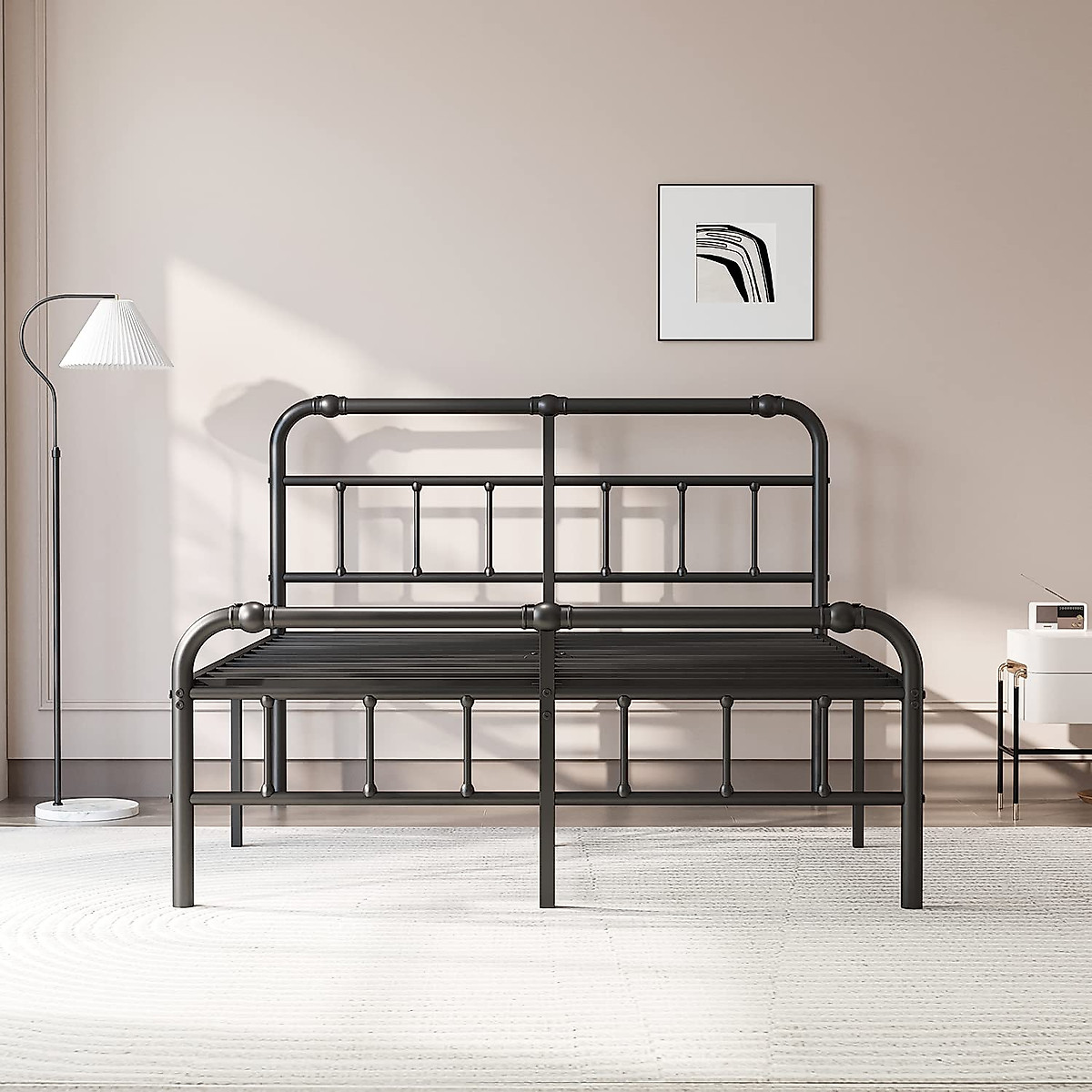 Bedella California King Bed Frames with Headbaord and Footboard, 18 Inches High, Heavy Duty 3500lbs Steel Slats Support, Easy to Assemble, Noise Free, No Box Sprig Needed