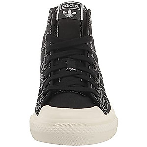 adidas Originals Men's Nizza Hi RF Sneaker, Black/White/Off White, 6.5
