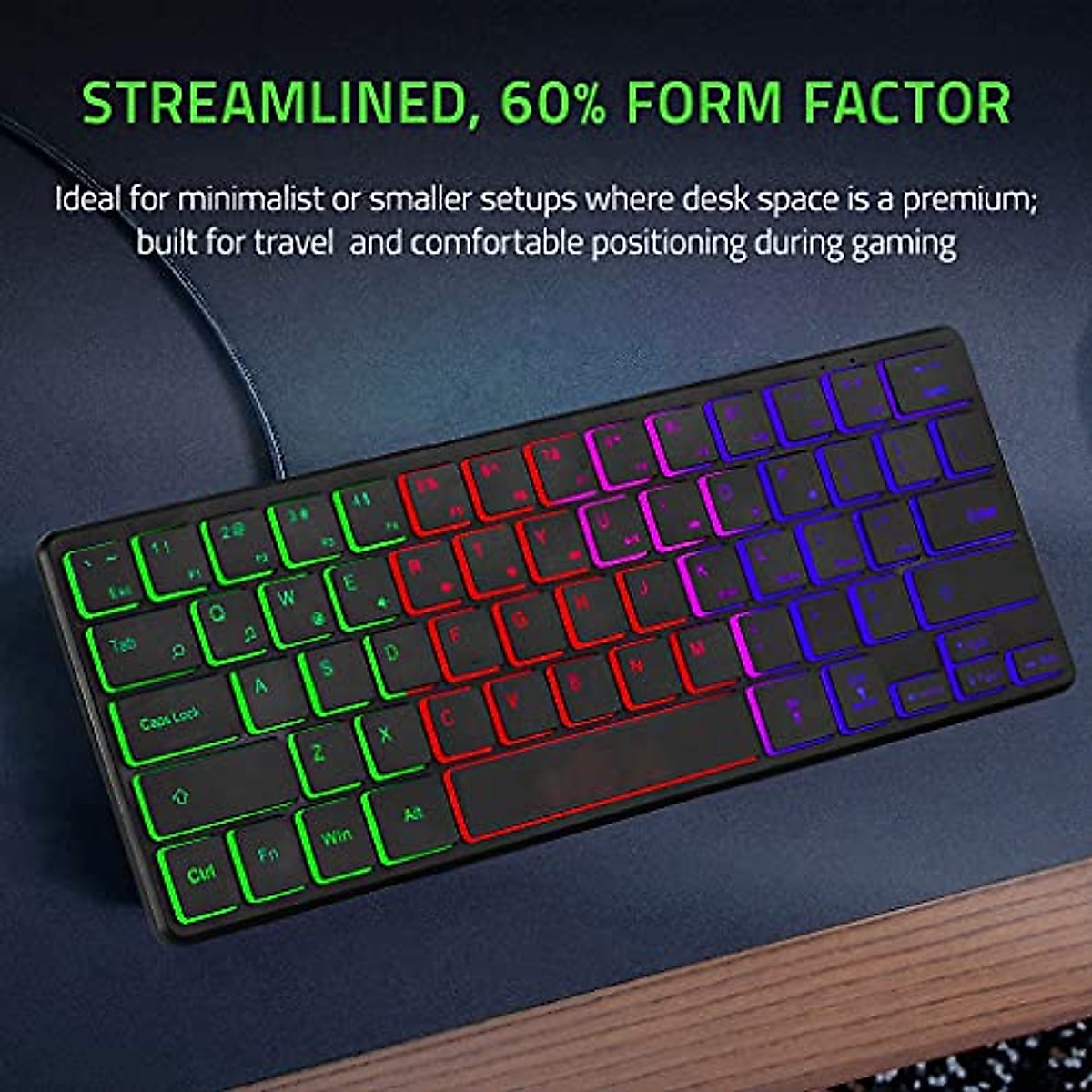 Mechanical Gaming Keyboard,MingSheng USB Wired 60% Compact Keyboard 64 Keys Small Portable Gaming Office Mute RGB Backlit Mechanical Keyboard for PC Gamers