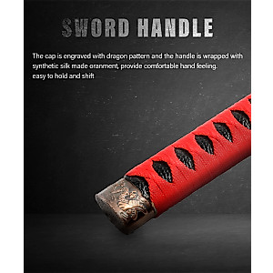 SUJADE YAKEFLY Universal Katana Gear Shifter,Gear Shift Knob Sword Shift Knobs,Katana Shift Knob Samurai Sword Gear Shifter with 4 Adapters,Katana Samural Shift Gear Lever (Red&Black)