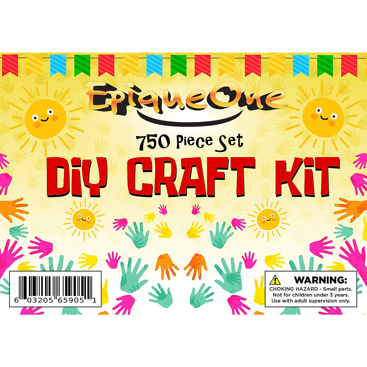 EPIQUEONE 750-Piece Arts & Crafts Supply Set | Includes 150 Multicolor Pipe Cleaners, 300 Pom Poms & 300 Googly Eyes | Ideal for Use at Home & School for DIY Art & Craft Projects, Decoration & More