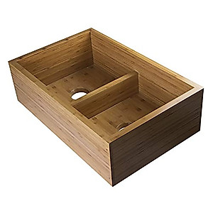 ALFI brand AB3321 33-Inch Double Bowl Bamboo Kitchen Farm Sink