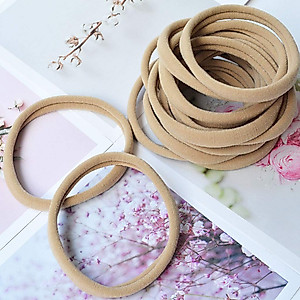30 Pieces Nylon Headband Elastic Hair Bands for Baby Girl and Kids DIY Hair Accessories (Black +Nude)