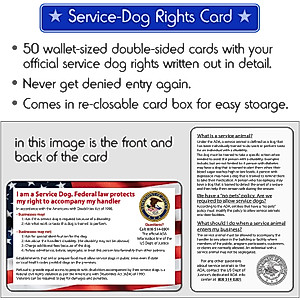 ESA Dog Vest + ID Tag + 50 ADA Information Cards - Emotional Support Dog Harness in Sizes X Small to XX-Large Metal Dog Tag Durable Clip Service Dog Information Cards