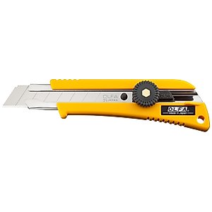 OLFA 18mm Heavy-Duty Utility Knife (L-2) - Multi-Purpose Custom Cutting Depth Precision Knife w/Rubber Inset for Increased Precision & Snap-Off Blade, Replacement Blades: Any OLFA 18mm Blade