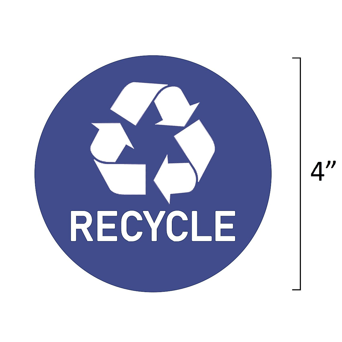 Recycle & Trash Stickers (Pack of 4) Indoor & Outdoor Decals Recycle & Trash Symbols Sticker 4 * 4 Inches (Blue Recycle)