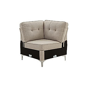 Legend Furniture Living-Room Sofa-Chaise Modular L-Shaped Flexible Combination Fabric Nailhead Trim Corner Sectional, 106" Wide, Grey