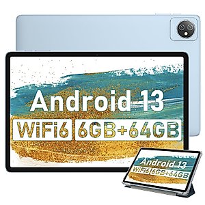 Blackview Android 13 Tablet - 10.1 Inch Screen Tablet, 6GB RAM 64GB ROM 1TB Expand, Dual Camera 5MP, WiFi 6, 6580mAh Android Tablet, Google Play Parent Control Kids Tablet, Blue