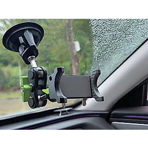 Universal Ball Head Arm for Phone Suction Cup Phone Holder 360° Rotating Car Phone Holder Mount for Car Dashboard Windshield Vehicle Sunroof Compatible with iPhone & Samsung and Other Mobile Phones