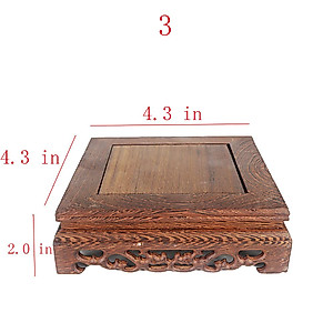 Chinese Wooden Rosewood Carved Base Square Vase Plant Fishbowl Sculpture Display Stand
