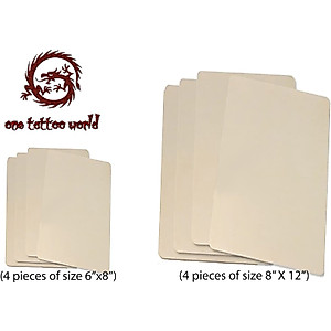One Tattoo World 8 x SHEETS OF LARGE AND MEDIUM SIZES TATTOO PRACTICE SKINS, OTW-TAB-8
