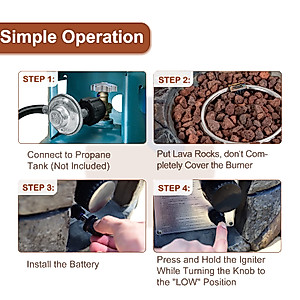 DORTALA Stone Propane Fire Pit, 28 Inch Propane Fire Pit Round w/Lava Rocks, PVC Cover, ETL Certified, Outdoor Gas Fire Pits for Outside Patio Garden Backyard, 40,000 BTU (Gray)