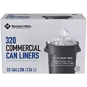 Member's Mark Commercial Can Liners - 33 Gal - 320 ct.