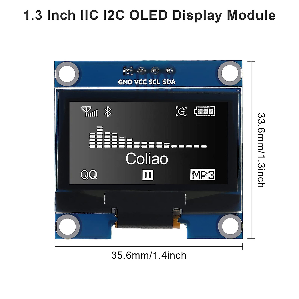 4pcs 1.3" OLED Display Module SPI IIC I2C Serial 128x64 SSH1106 SSD1306 OLED LCD Display LCD Module for Raspberry Pi/AVR/PIC/STM32 (White)