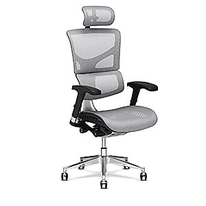 X-Chair X2 Management Task Chair, White K-Sport Mesh Fabric with Headrest - Ergonomic Office Seat/Dynamic Variable Lumbar Support/Floating Recline/Highly Adjustable/Perfect for Long Work Days