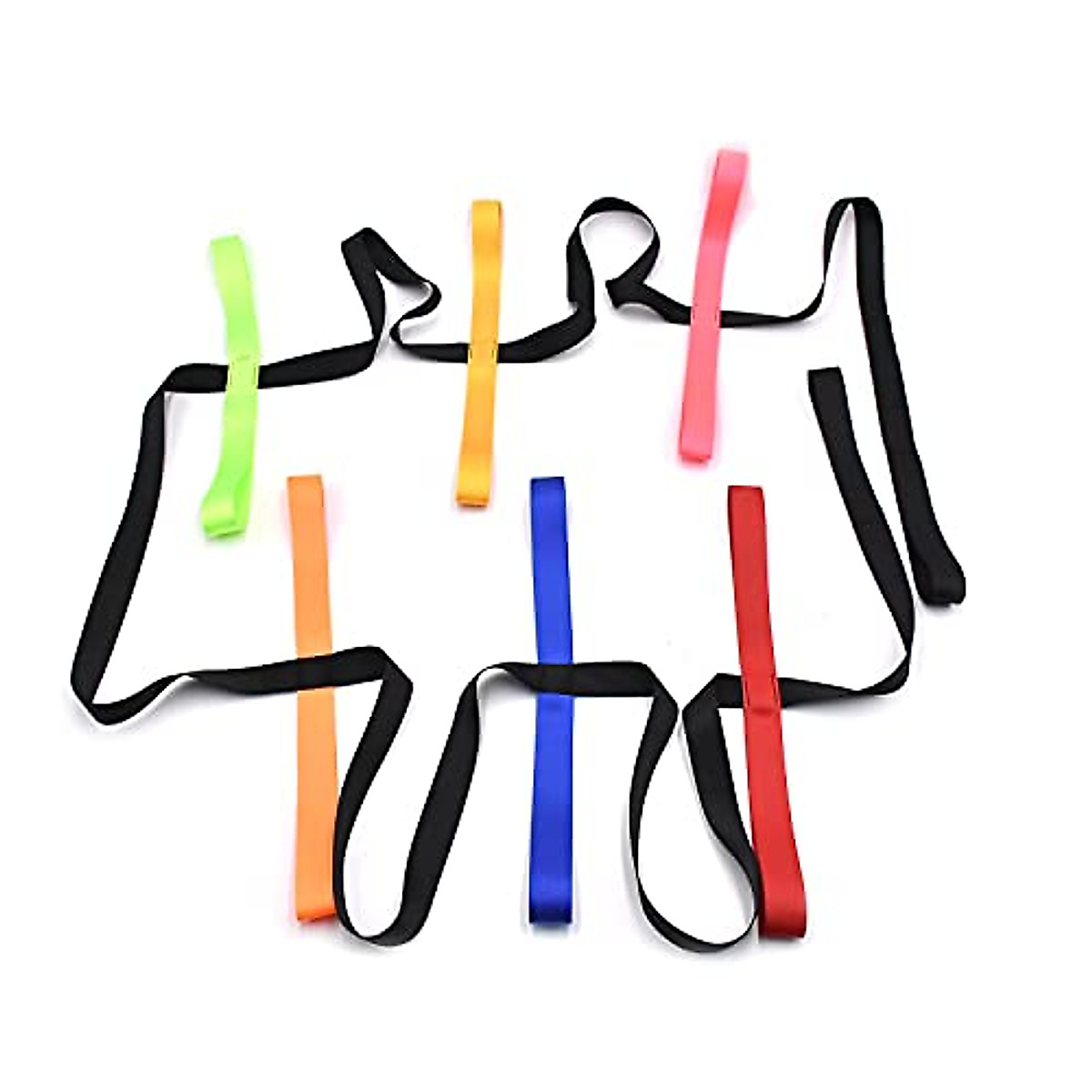 Children's Safety Walking Rope for Preschool Child Daycare Kids Outdoor Toddlers Walking Rope - 6 Colorful Waist Belt Rope 1"Wx146''L (6 Loops) (Black)