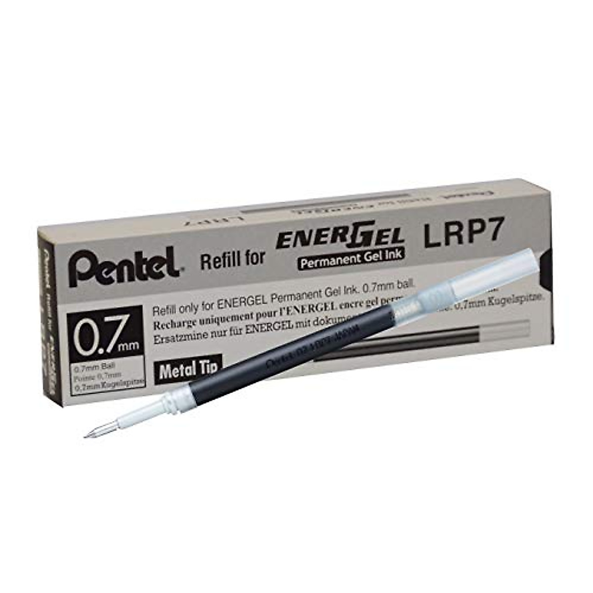 Pentel Refill Ink - For EnerGel PRO Permanent Gel Pen, (0.7mm) Medium Line, Black Ink - LRP7-A