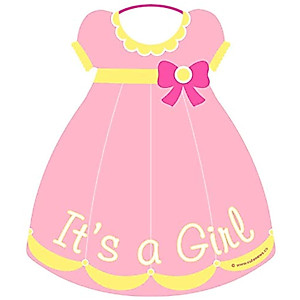 Cute News It's a Girl Baby Door Hanger, New Birth Arrival Announcement Sign, Welcome Home Newborn Dress Decoration Banner, Shower Party Wreath Card, Stork Keepsake Gift, Indoor/Outdoor, Pink