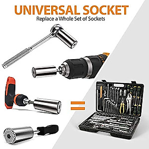 Super Universal Socket Tools Gifts for Men - Christmas Stocking Stuffers Mens Gift Socket Set with Power Drill Adapter(7-19 MM) Cool Stuff Gadgets for Men Women Birthday Gift for Dad Fathers Husband