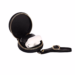 for AirPods 1/2 and Pro Leather Case with Chain, PU Leather Case Shockproof Cover for Both Apple AirPods 1/2 and Pro/Pro2 Case, Universal Portable Leather case(for Airpods 1/2/Pro/Pro 2, YSL Black)