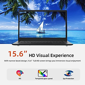 Laptop 15.6 Inch 4GB DDR 128G Memory, Windows 11 Laptop Computer with Intel N4020 up to 2.8 GHz, HD IPS Display, Thin & Light Notebook PC, USB3.0, Mini HDMI, 10000mAh Battery, WPS Built-in