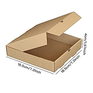 15 Pcs Pizza Boxes, 7.3 x 7.3 x 1.57" Kraft Corrugated Pizza Boxes Cardboard Boxes Take Out Containers Gift Packing Boxes Takeaway Mailing Shipping Storage Boxes for Pizza, Cake, Cookies, Food (7 inch)