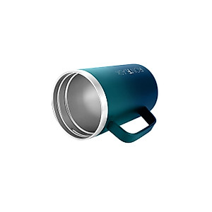 IRON °FLASK Grip Coffee Mug - Leak Proof, Vacuum Insulated Stainless Steel Bottle, Double Walled, Thermo Travel, Hot Cold, Water Metal Canteen - Dark Night, 12 Oz - Classic Bottom