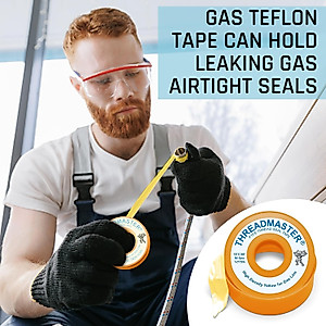TAPEWELL Yellow Gas Pipe Thread Sealant Tape - Pack of 1-260" Length 1/2" Width Thread Seal Tape - for Propane, Natural Gas, and More