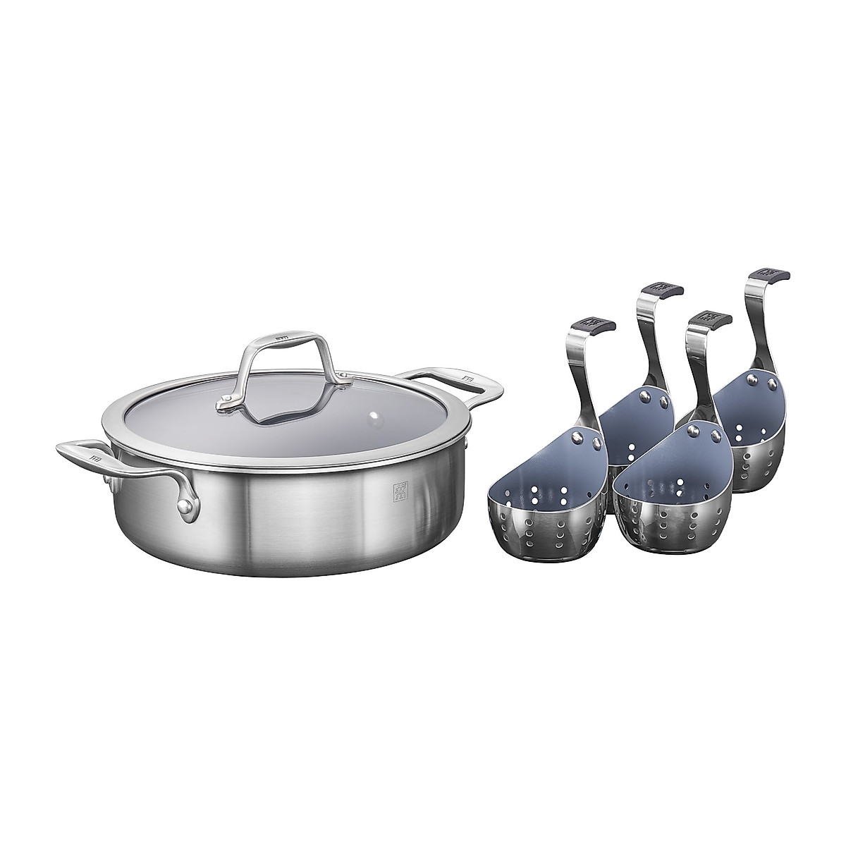 ZWILLING Spirit Ceramic Nonstick Egg Poacher Set, 6-pc, Stainless Steel