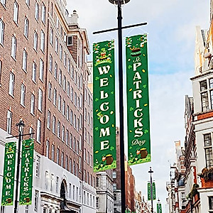 Epessa St Patricks Porch Sign, Irish Hanging Banner, Lucky Banner Decor, Happy St. Patrick's Day Porch for Home Wall Door Tree Classroom Office
