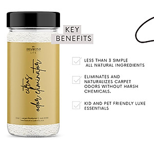 The Diamond Life Home "Citrus" Lemon & Mango Carpet Natural Refresher Powder, Mattress & Upholstery Freshener, Odor Eliminator, Deodorizer For Homes With Kids & Pets(2 Pack)