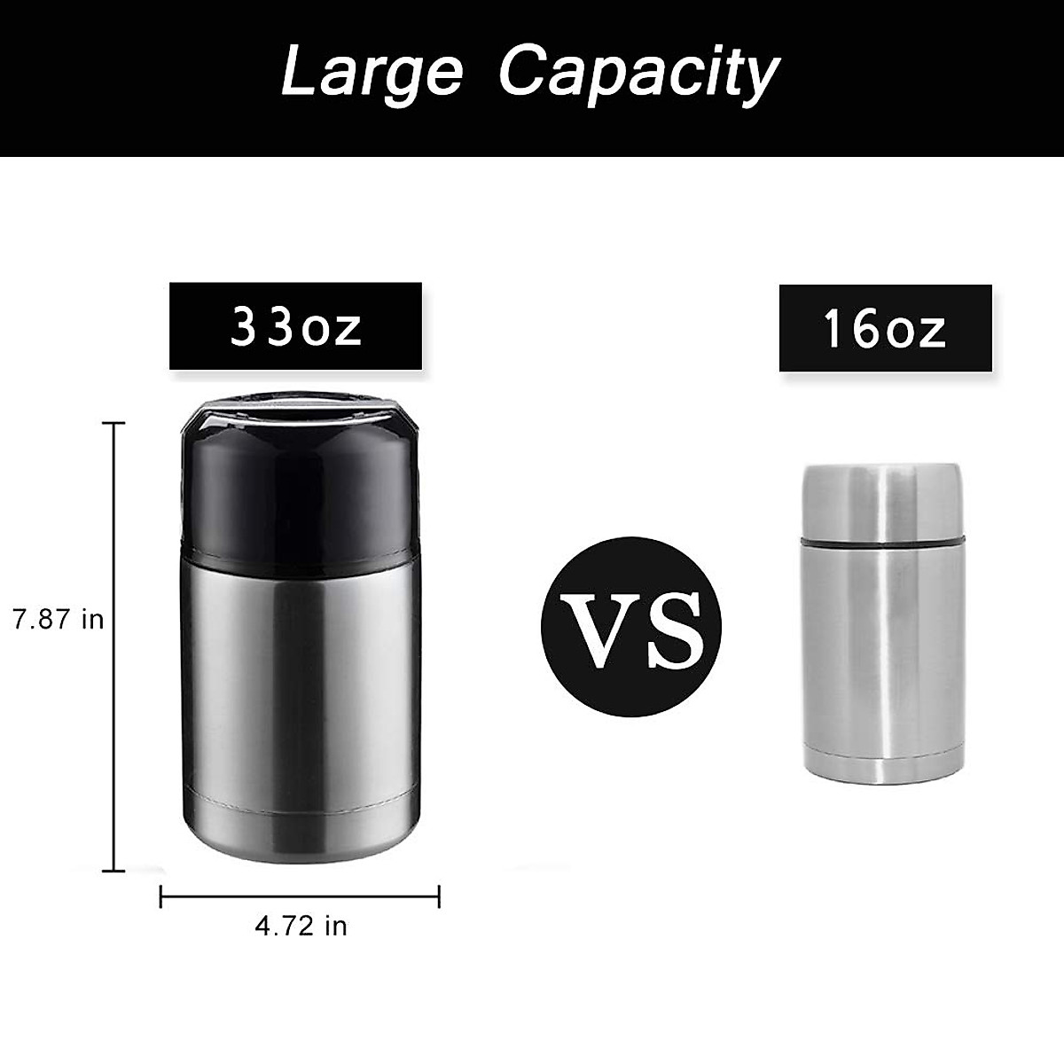 Flantor Insulated Food Jar, Food Jar 33oz Vacuum Insulated Stainless Lunch Container with Bag, Hot Food Lunch Box with Handle and Lid, Leakproof Vacuum Insulated Soup Container