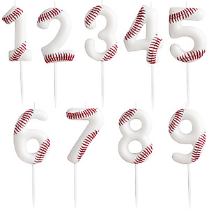 ZHIHUI Birthday Candle, Baseball Birthday Number Candles, Baseball Themed Candle Cake Topper for Boys Girls Kids Birthday Cake Topper Reunions Theme Party Supplies (Number 9)