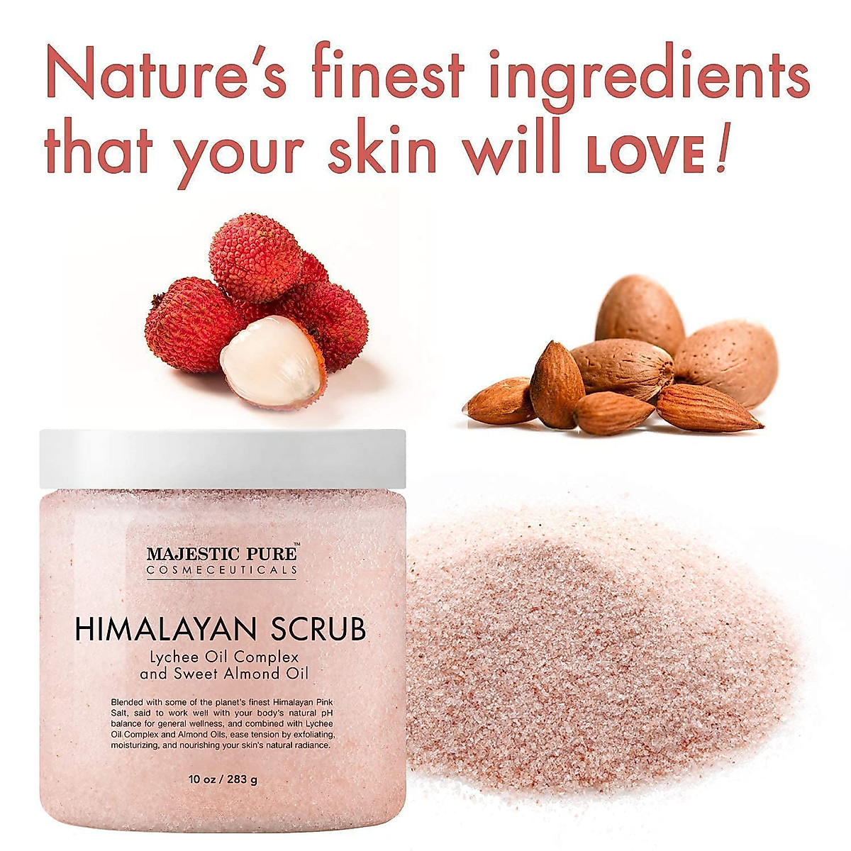 Majestic Pure Himalayan Body Scrub and Coffee Scrub Bundle – Exfoliating Salt Scrub and Cellulite Scrub Combo