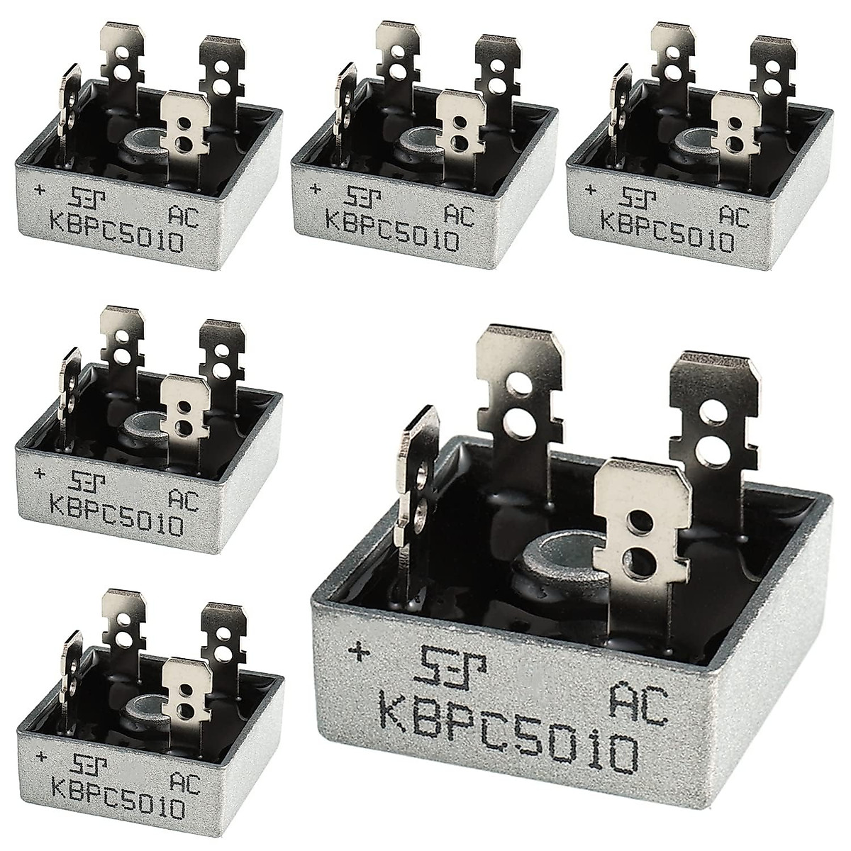 BOJACK KBPC5010 Rectifier Diode 50 A 1000 V Axial KBPC5010 50 amp 1000 Volt Electronic Silicon Diodes(Pack of 6 Pieces)