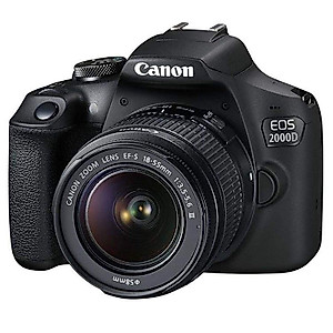 Canon EOS 2000D DSLR Camera with 18-55mm III Lens Bundle + Commander Optics Accessories Package Including Filters, Case, Remote + Sandisk 64GB Memory, Movavi Software Package & More (Renewed)