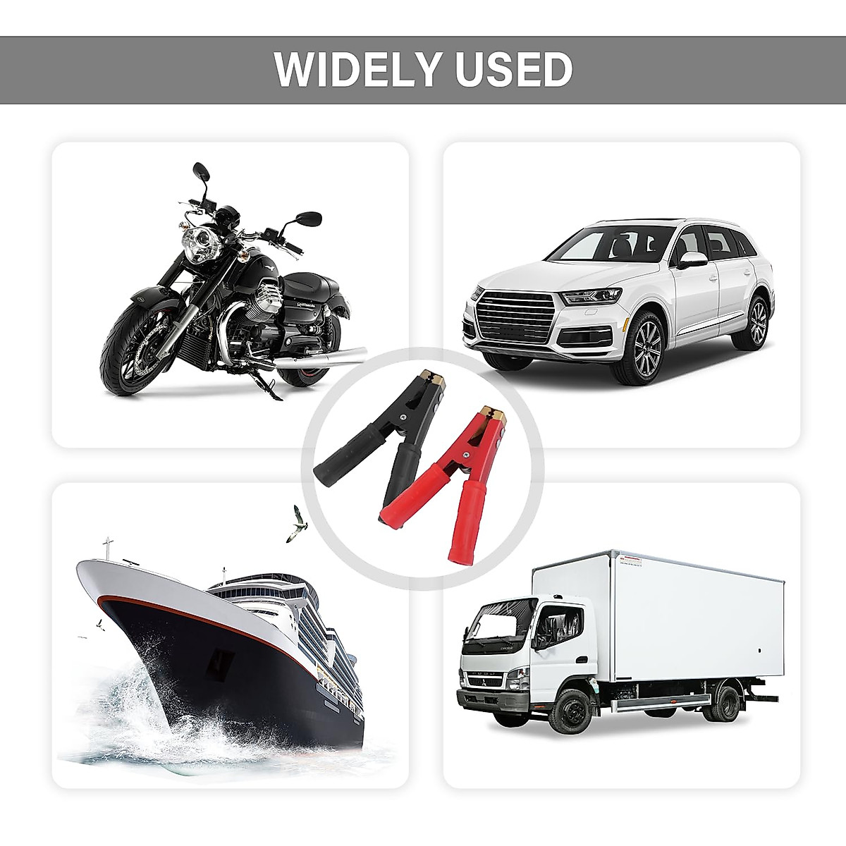 2PCS 1000A Car Alligator Clips,Pure Copper Battery Clamps Replacement for Heavy Duty Jumper Cables,Universal Battery Charger Clamps with PAC Insulating Handle for Car Truck SUV