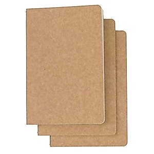 3 Pack Travel Journal Notebook for Travelers or School - Kraft Brown Soft Cover - 5.5” x 8.25” - 120 Ruled Pages/60 Sheets