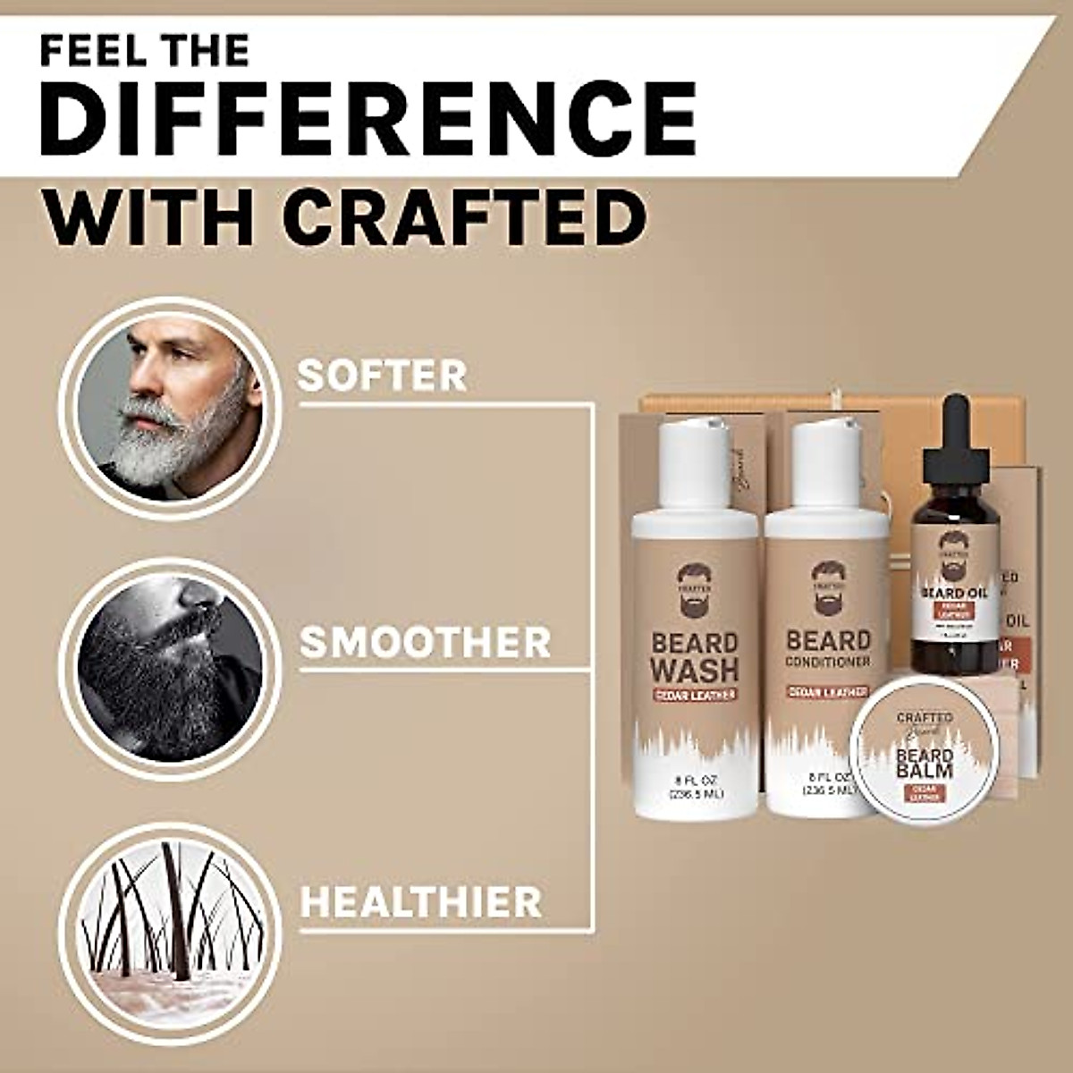 Beard Kit - Cedar Leather - 4 items set (CL)